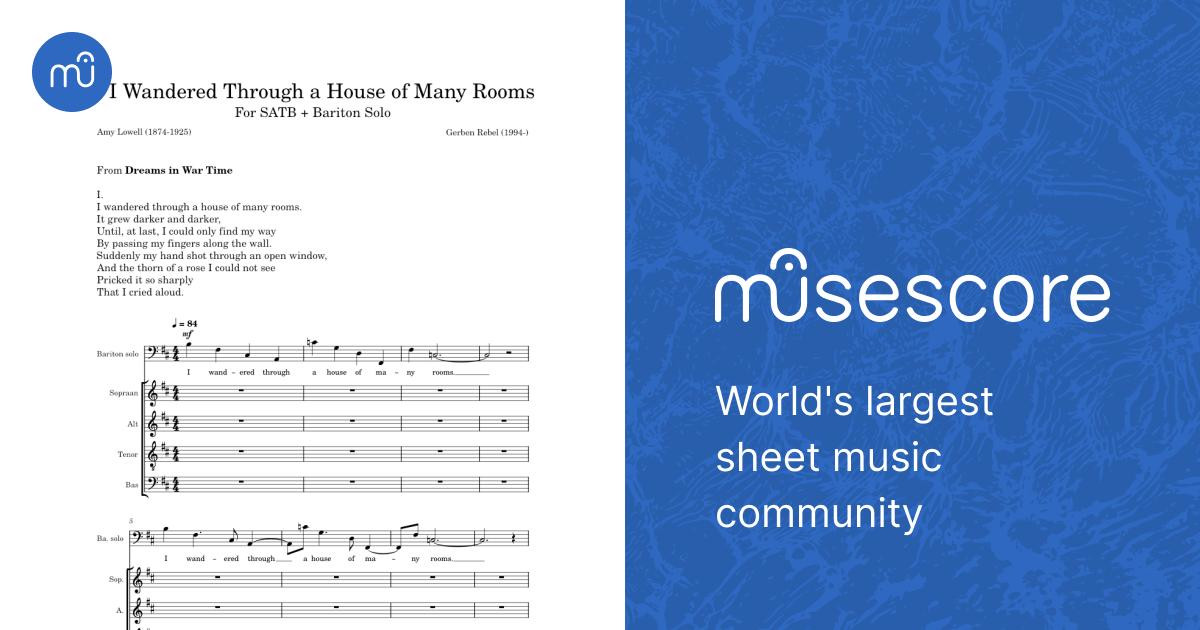 I. I Wandered Through a House of Many Rooms - Gerben Rebel Sheet music ...