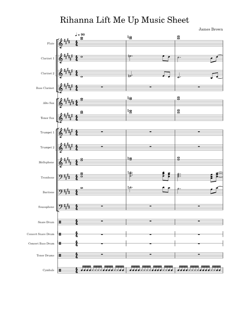 Rihanna Lift Me Up Music Sheet Sheet music for Trombone, Flute ...