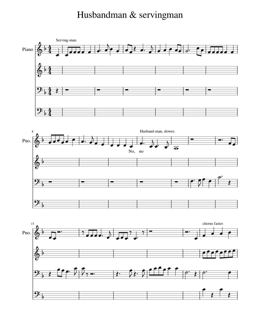 Husbandman & servingman Sheet music for Piano (Solo) | Musescore.com