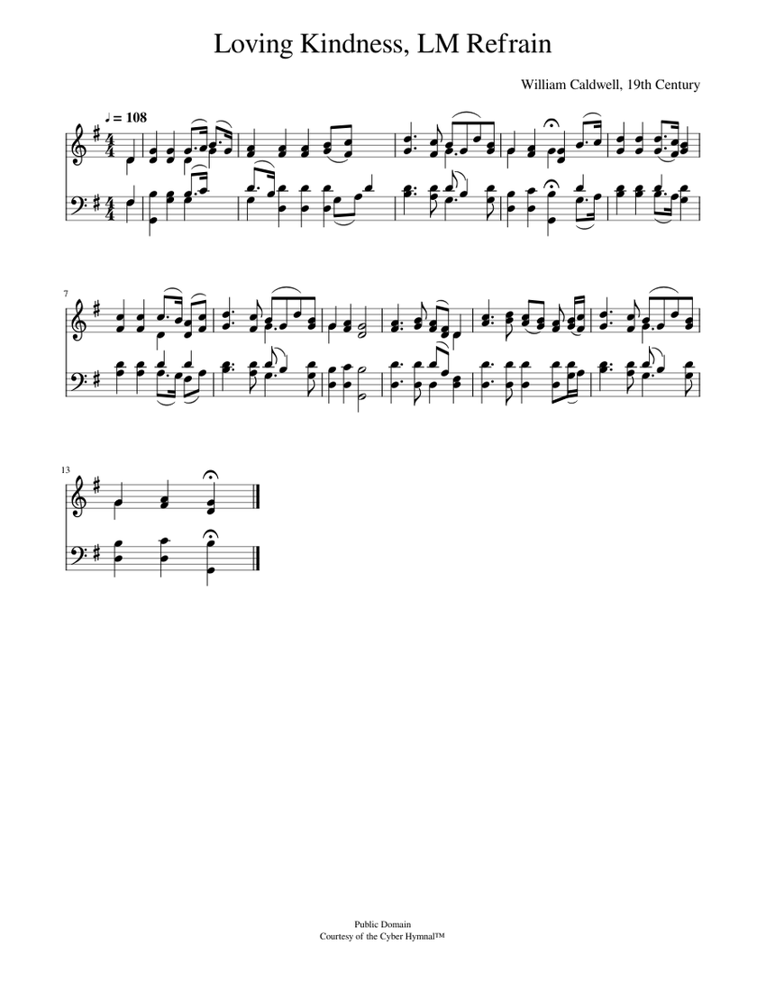Thy loving-kindness, lord, i sing - Loving-Kindness Sheet music for ...