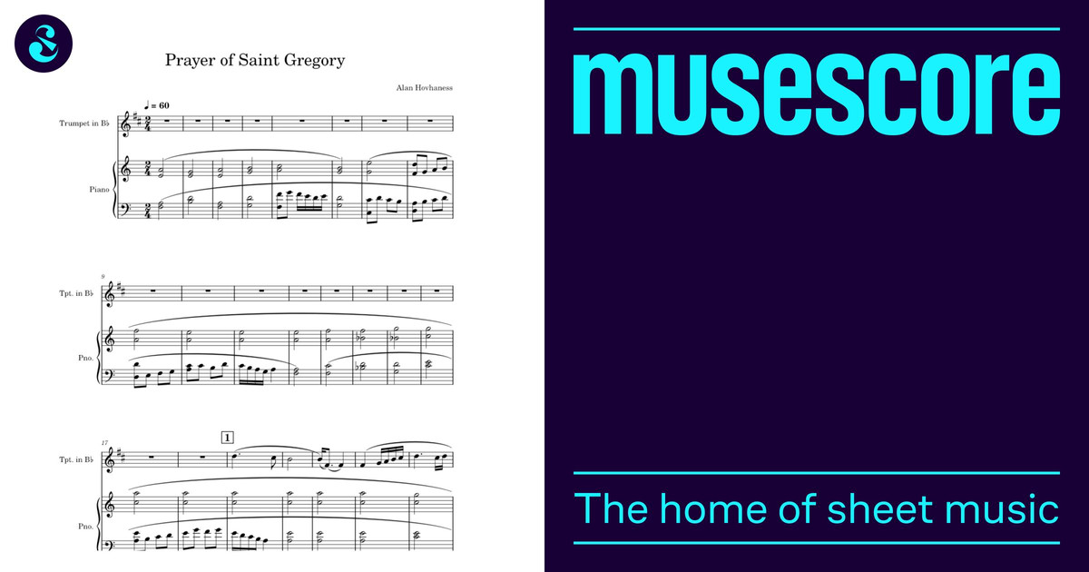 Prayer of Saint Gregory Sheet Music for Piano, Trumpet other (Solo ...