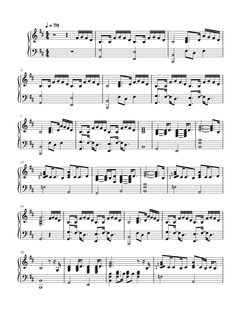Trouble Piano Solo Sheet Music for Piano (Solo) | MuseScore.com