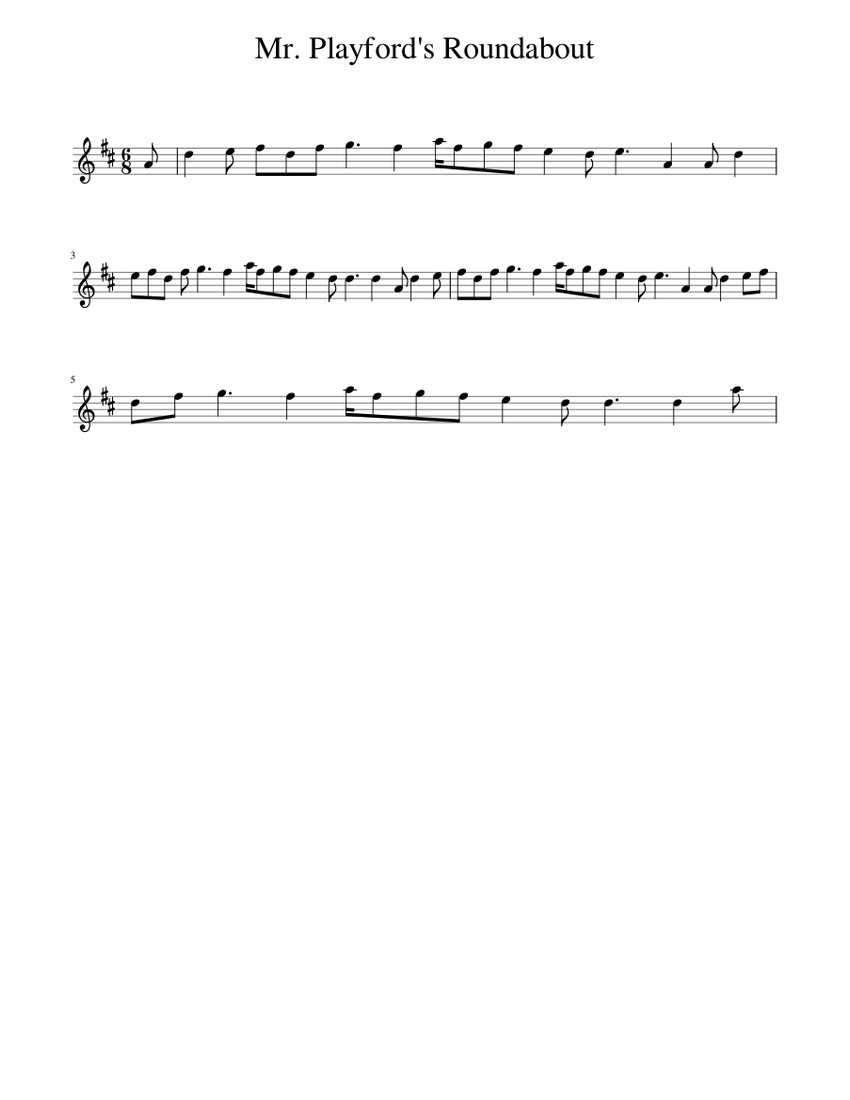 Mr. Playford's Roundabout Sheet music for Piano (Solo) Easy | Musescore.com