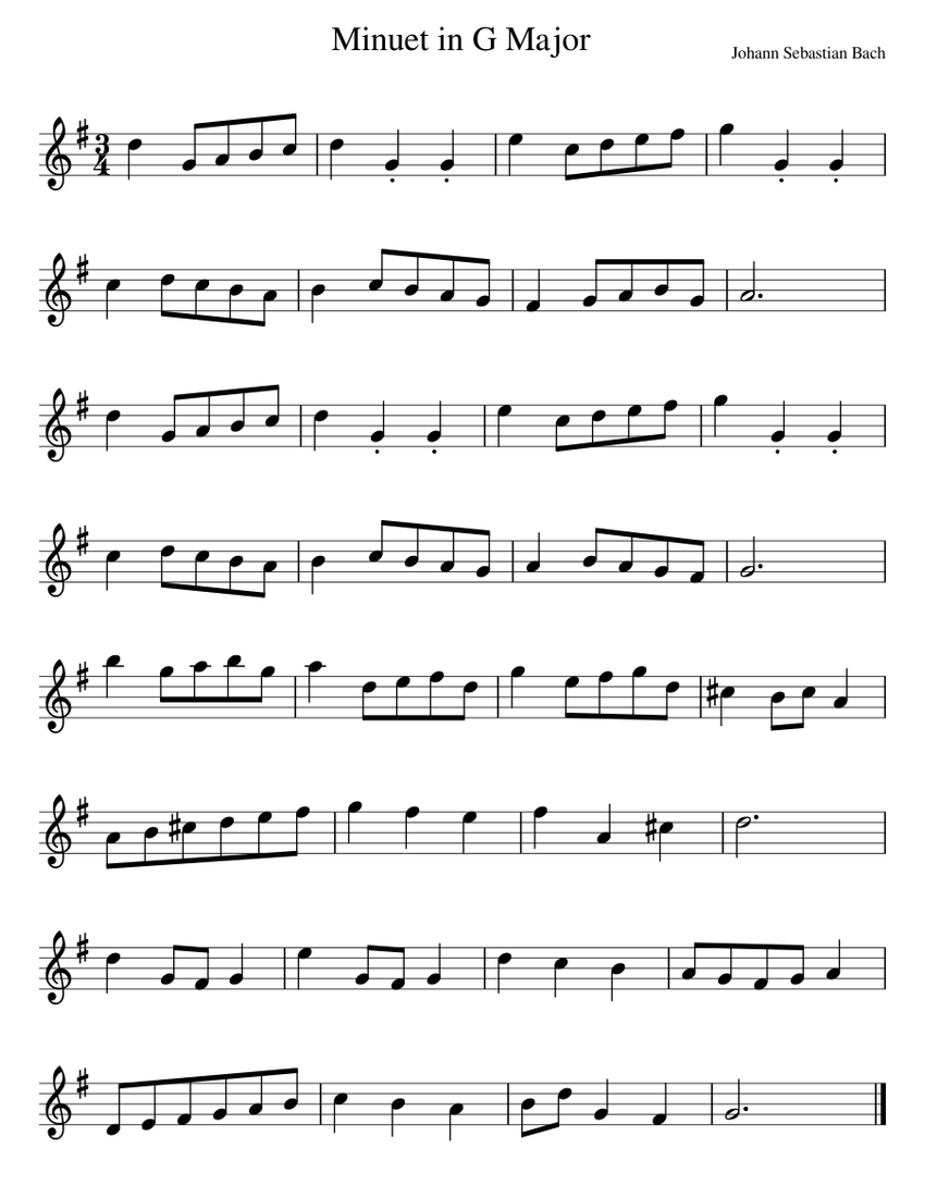 Minuet in G Major - piano tutorial