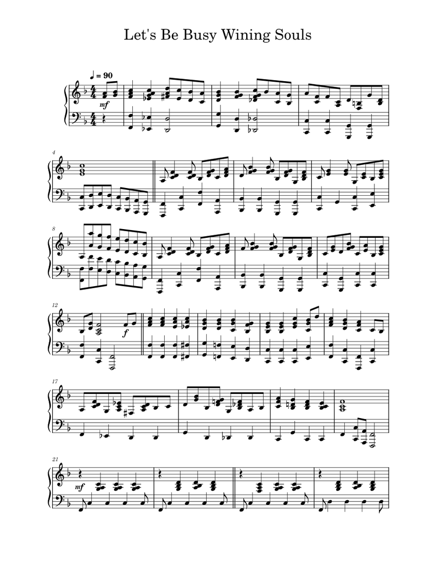 Let's Be Busy Soul Winning – Let's Be Busy Wining Souls Sheet Music for ...
