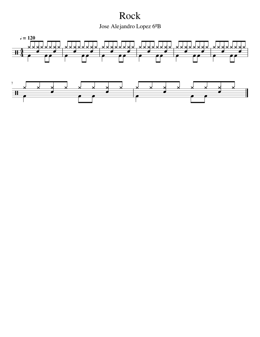 Rock Sheet music for Drum group (Solo) | Musescore.com