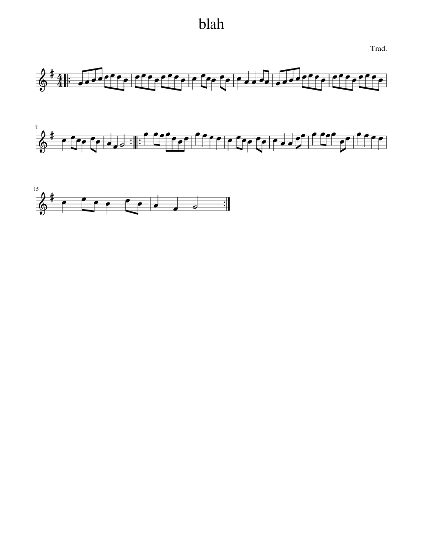 Traditional music - blah Sheet music for Piano (Solo) | Musescore.com