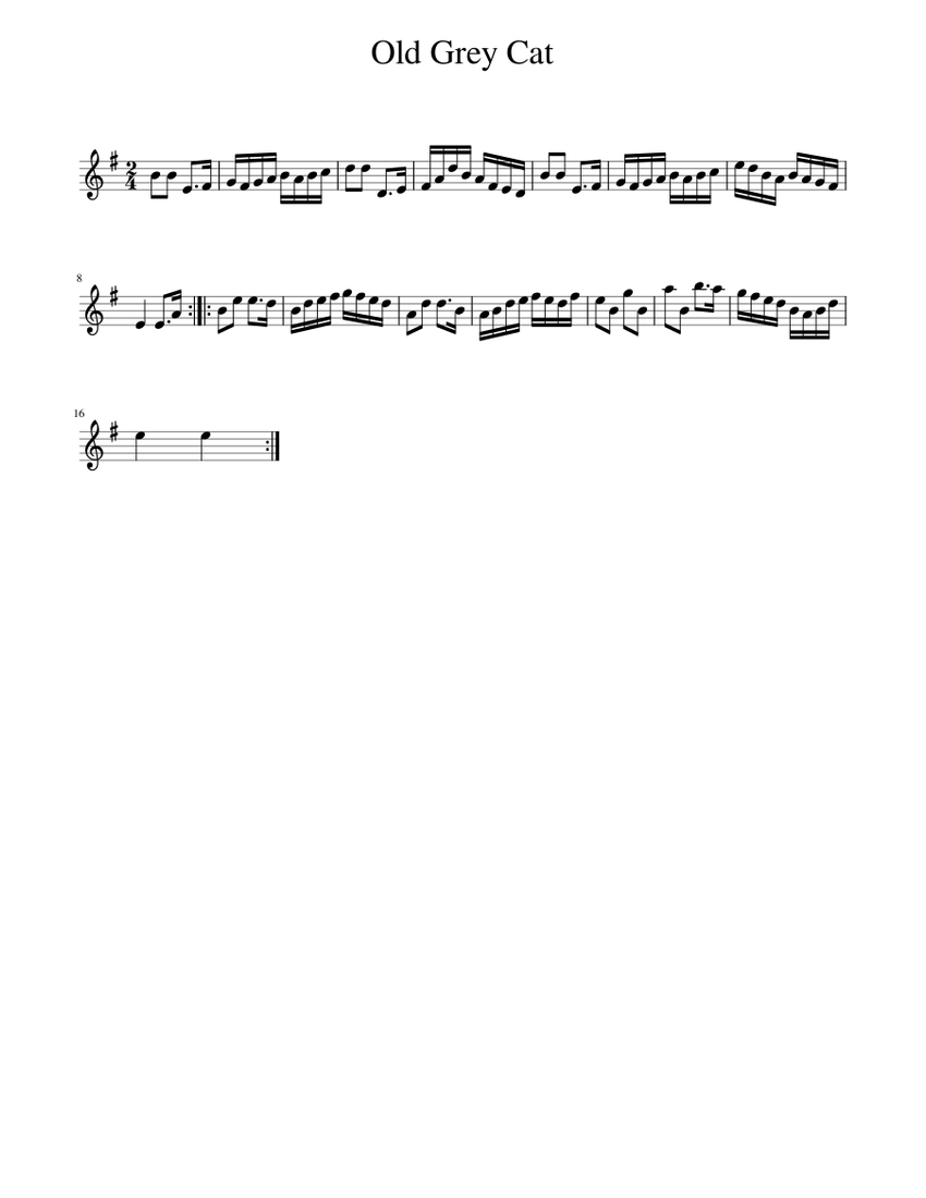 Old Grey Cat Sheet music for Piano (Solo) Easy | Musescore.com