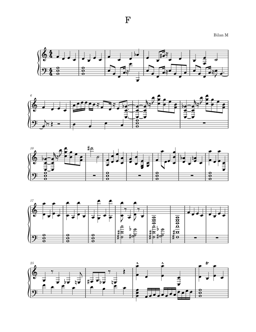 F Sheet music for Piano (Solo) | Musescore.com