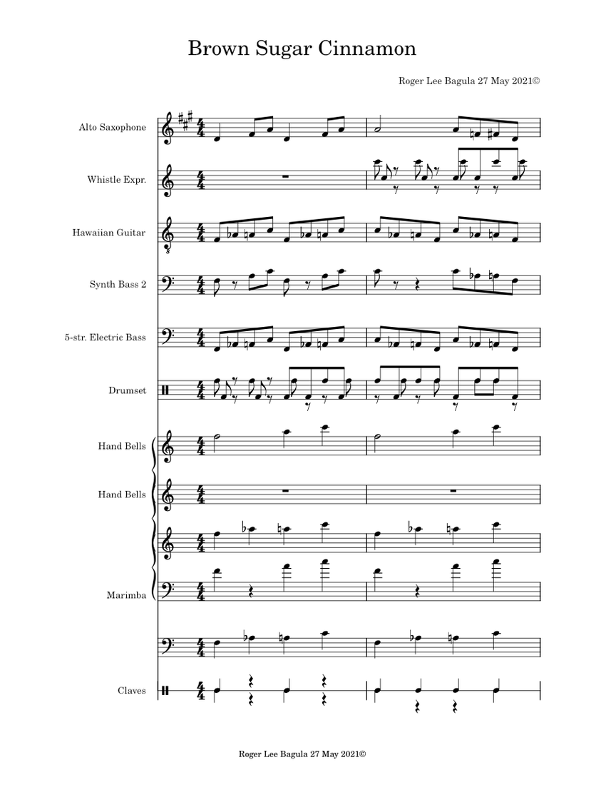 Brown Sugar Cinnamon Self-Similar Sheet music for Kazoo, Saxophone alto ...