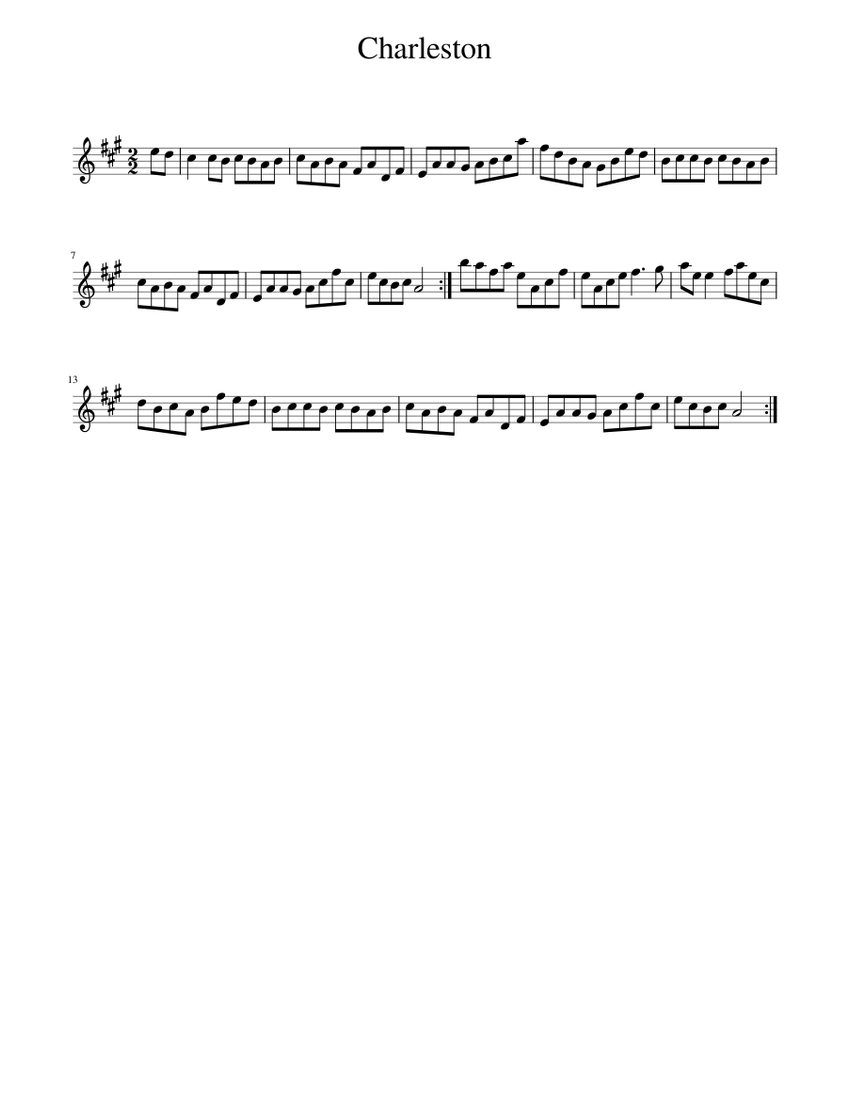 Charleston Sheet Music for Piano (Solo) Easy | MuseScore.com