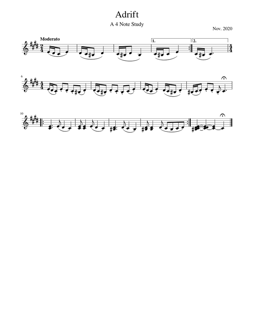 Adrift Sheet music for Piano (Solo) | Musescore.com