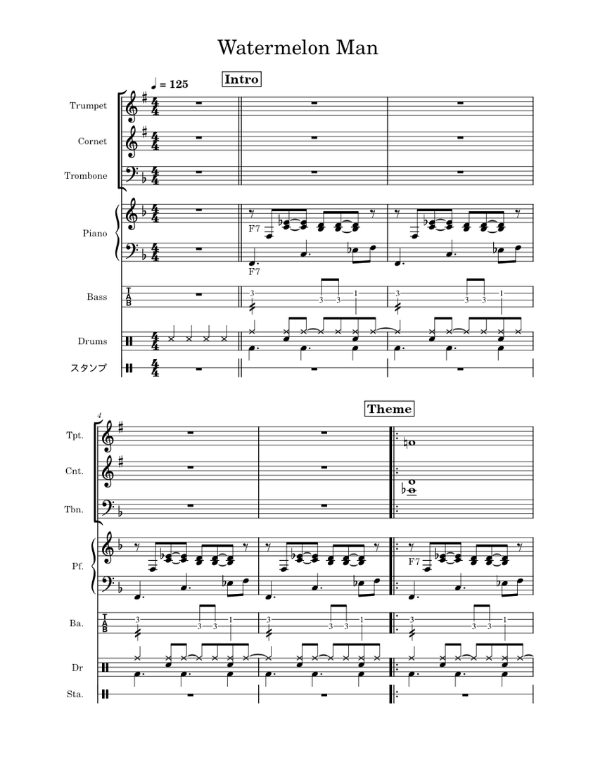Watermelon man – Herbie Hancock Sheet Music and Tab with Chords for ...
