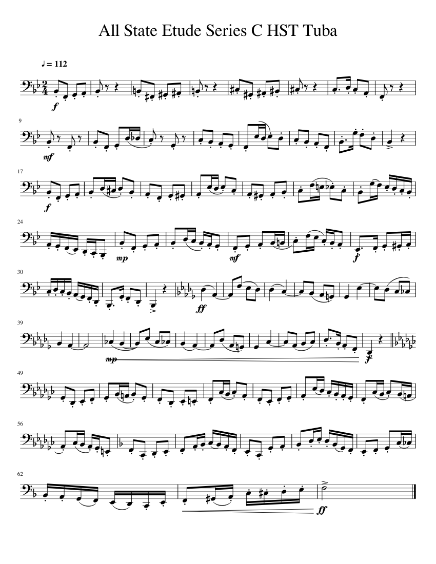 All State Etude Series C HST Tuba Sheet Music for Tuba (Solo ...