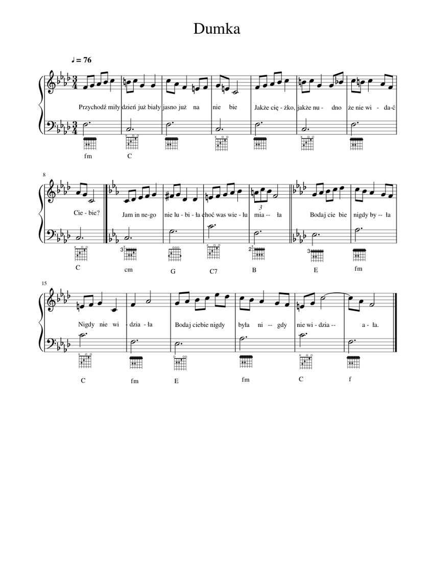 Dumka Sheet music for Piano (Solo) Easy | Musescore.com