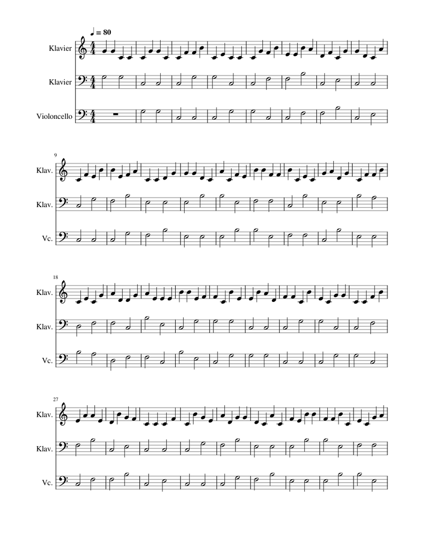 Piano and Cello Sheet music for Piano, Cello (Mixed Trio) | Musescore.com