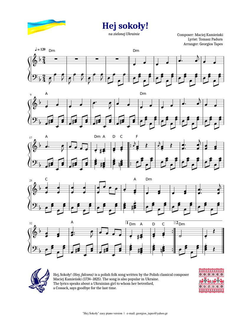 Hej, Sokoły! Sheet music for Piano (Solo) | Musescore.com