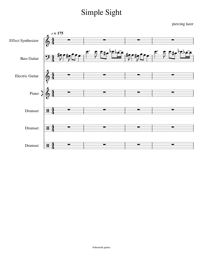 Simple Sight / The Necromancer theme Sheet music for Piano, Guitar ...