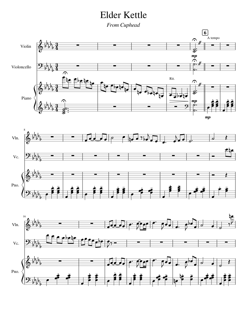 Elder Kettle Sheet Music for Piano, Violin, Cello (Piano Trio ...