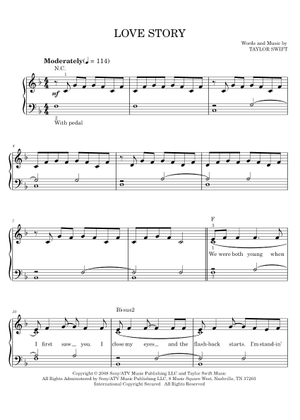 Love Story - Taylor Swift Sheet Music for Piano (Solo) | MuseScore.com