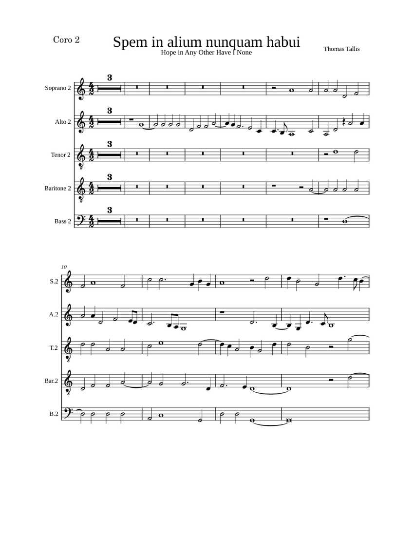 BASS BOOSTED Spem-in-alium-choeur-2 Sheet music for Soprano, Alto, Vocals (Choral) | Musescore.com
