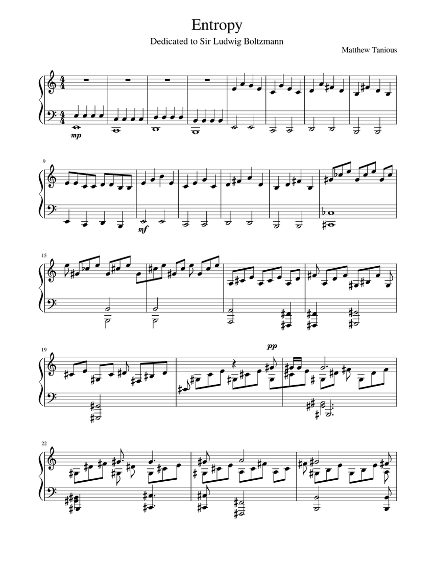 Entropy Sheet music for Piano (Solo) Easy | Musescore.com