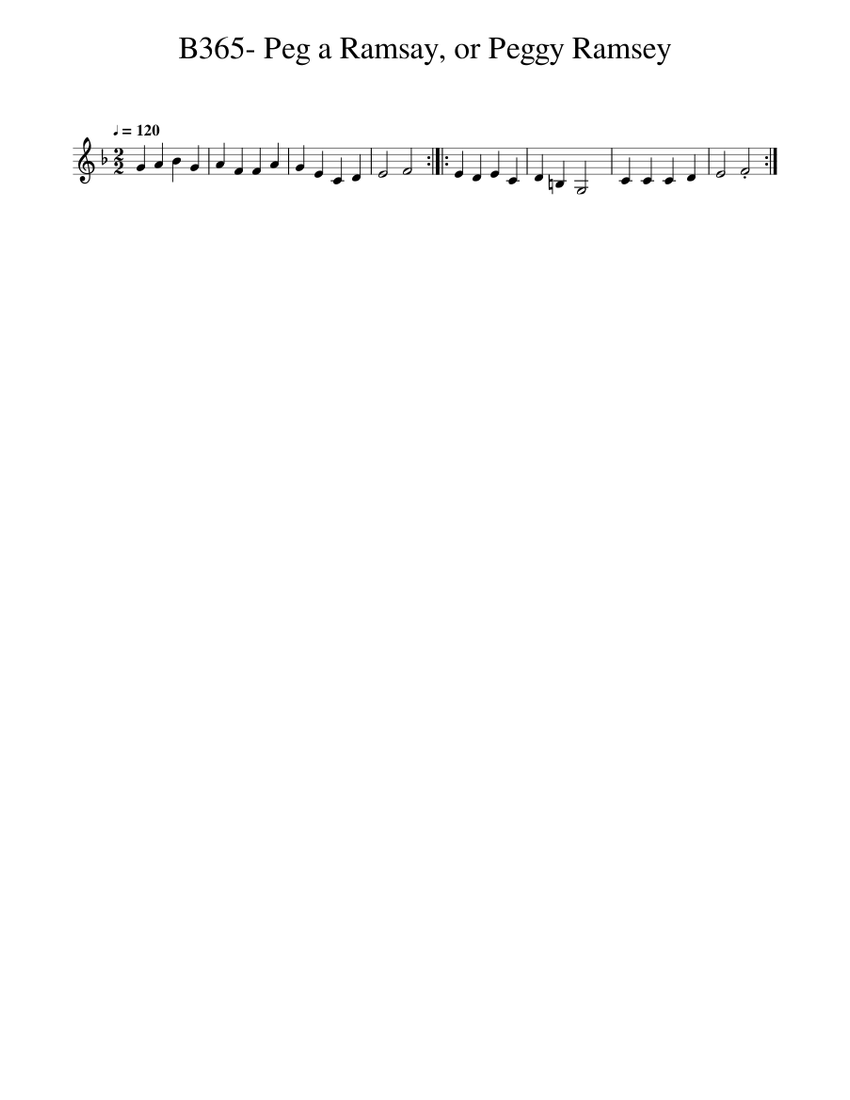 B365- Peg a Ramsay, or Peggy Ramsey Sheet music for Piano (Solo ...