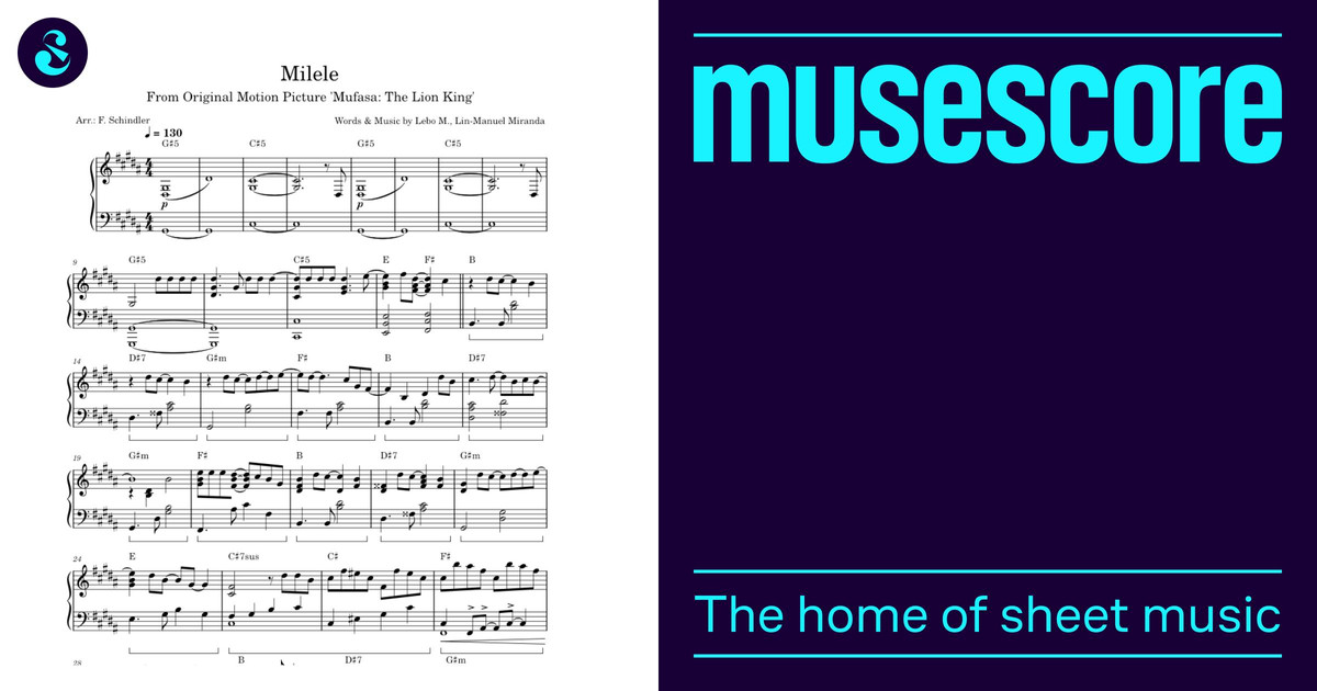 Milele Sheet Music with Chords for Piano (Solo) | MuseScore.com