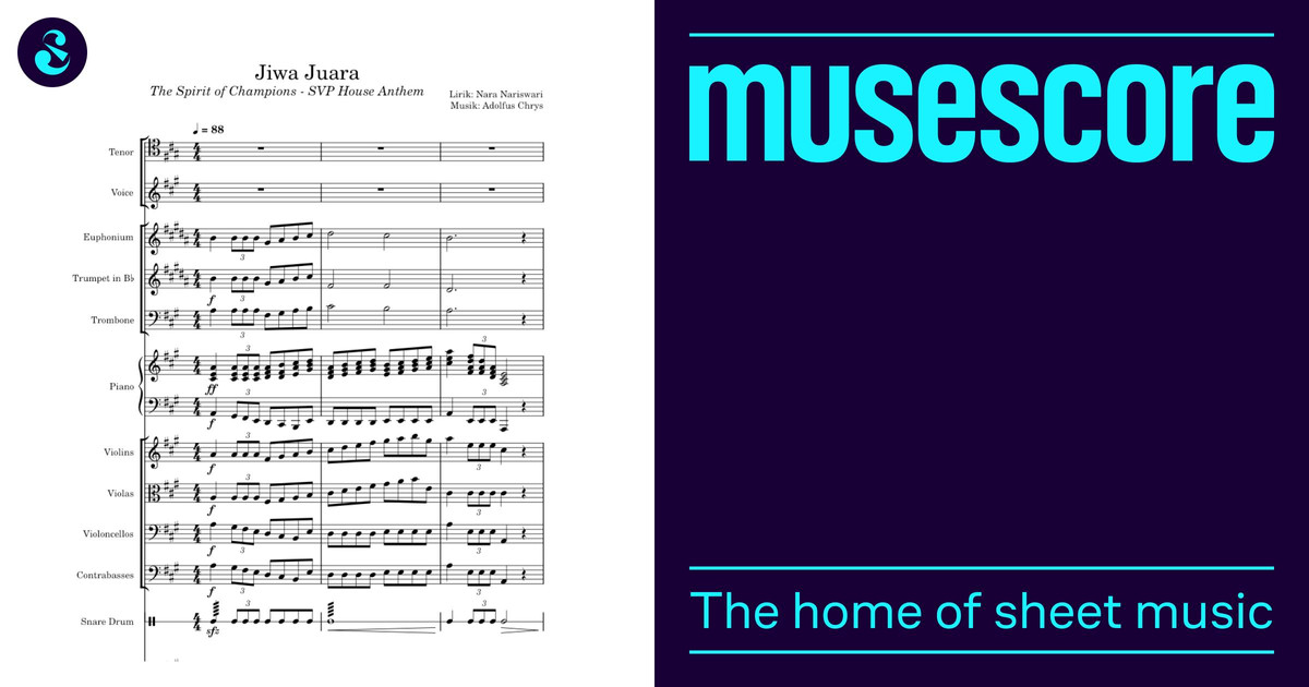Jiwa Juara – SVP House Anthem Sheet music for Piano, Trombone, Tuba ...