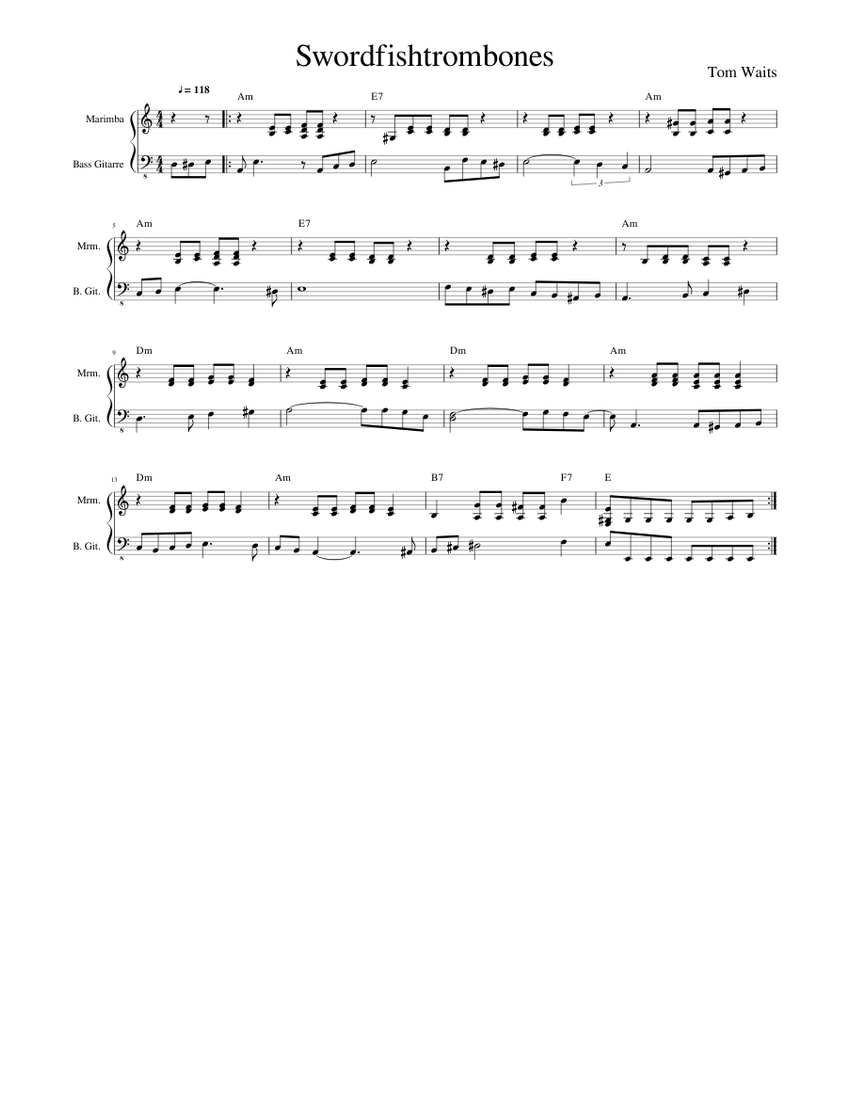 swordfishtrombones chords