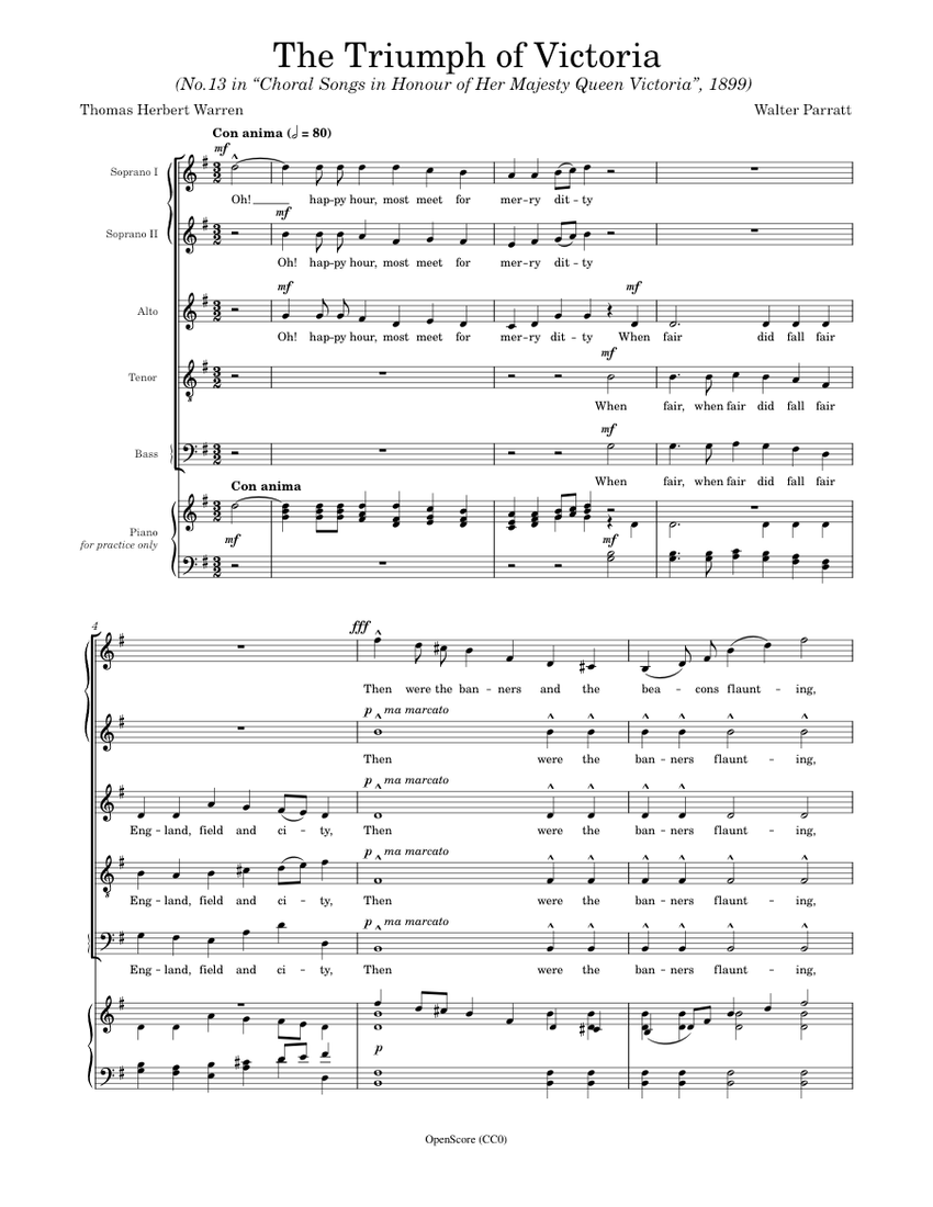 Parratt, Walter – Choral Songs for Queen Victoria, No.13 – The Triumph ...