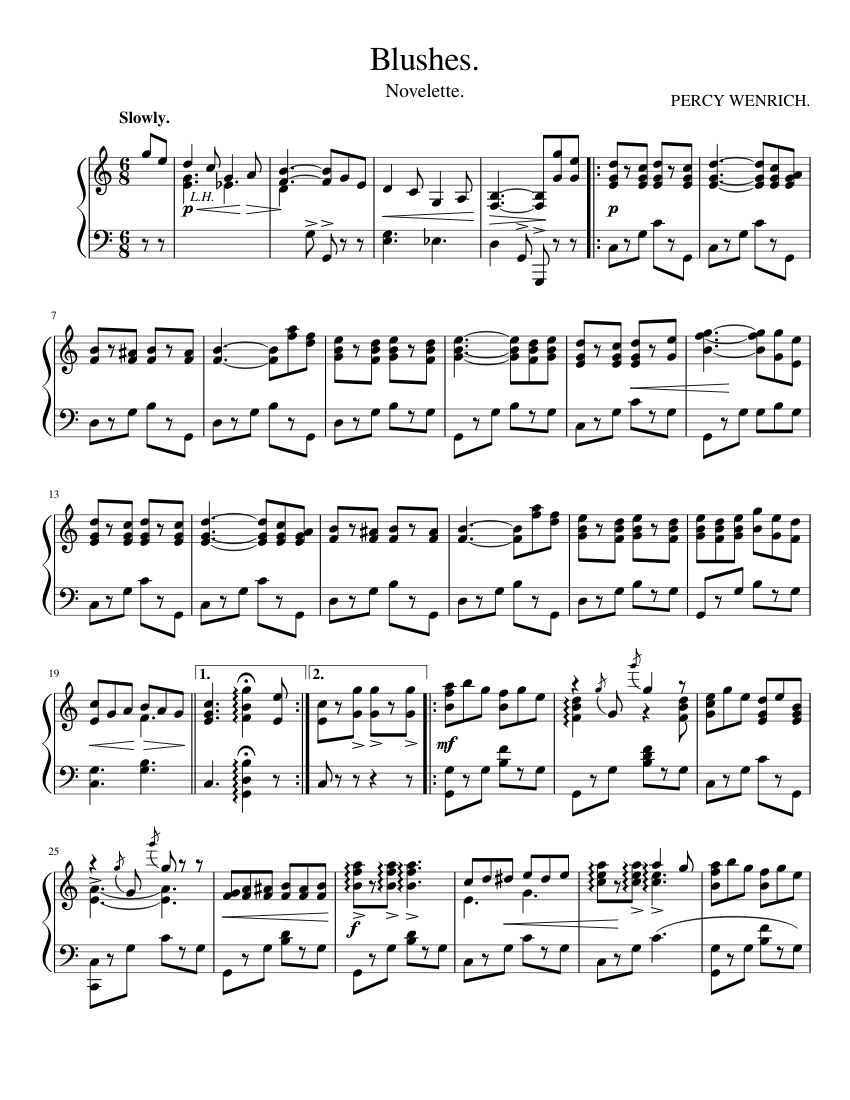 Blushes (1908) Sheet music for Piano (Solo) | Musescore.com