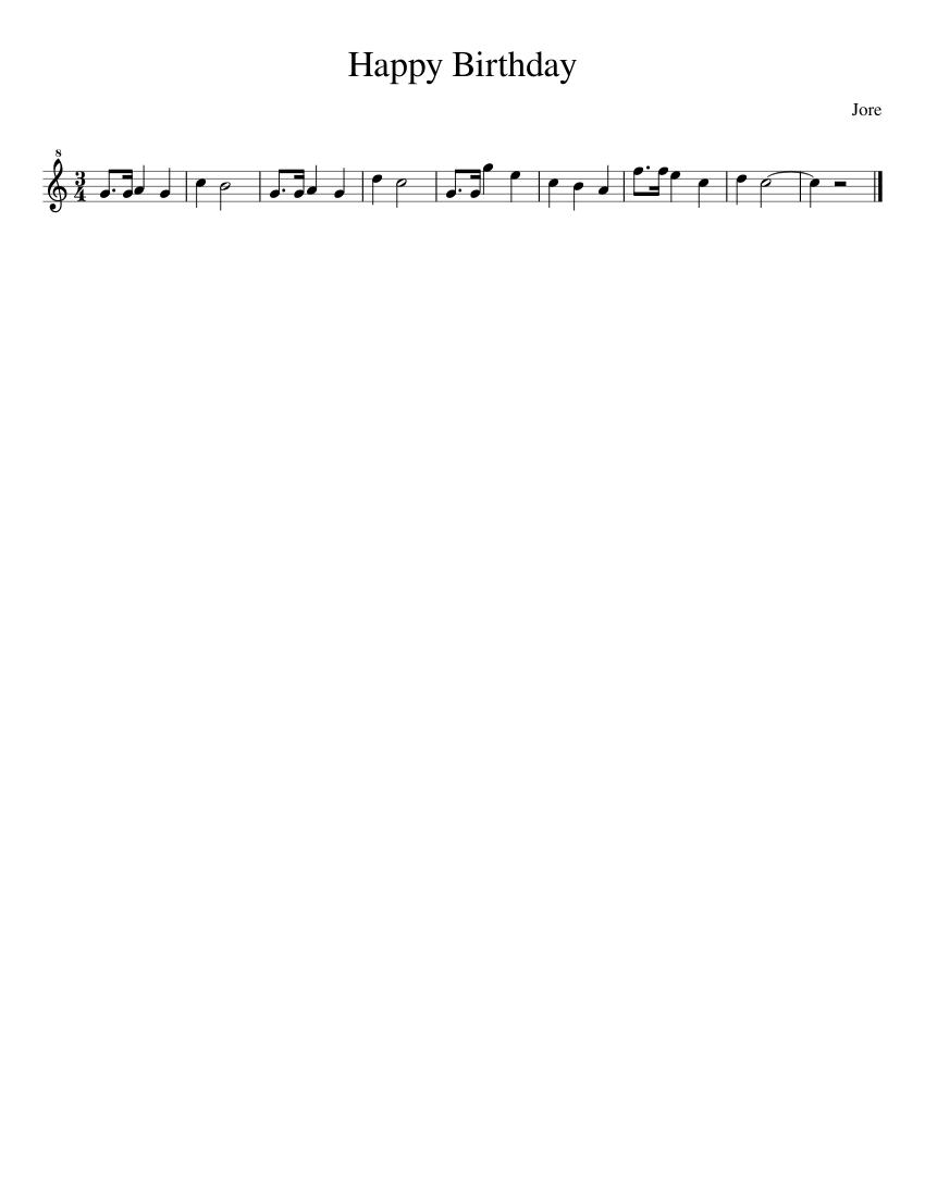 Happy Birthday Recorder Sheet Music for Recorder (Solo) | MuseScore.com