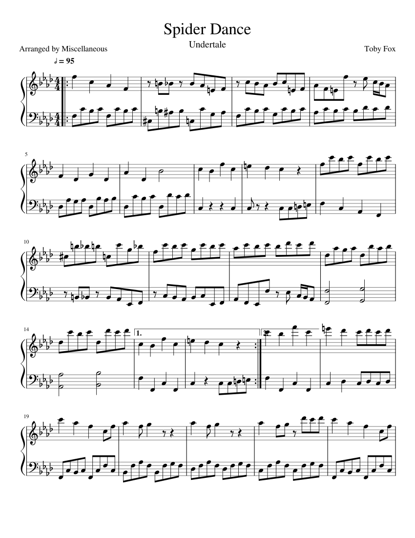 Spider Dance Sheet Music for Piano (Solo) Easy | MuseScore.com