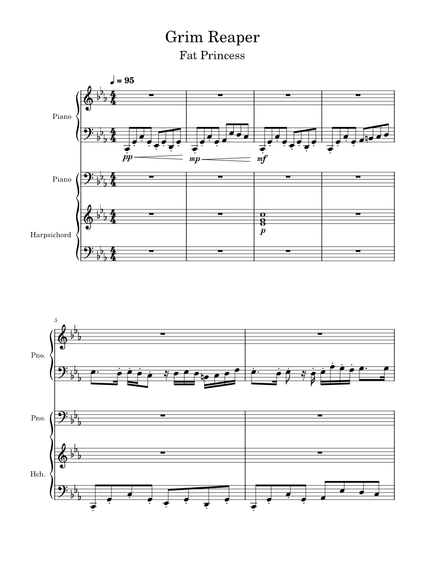 Grim Reaper Sheet music for Piano, Harpsichord (Piano Duo) | Musescore.com