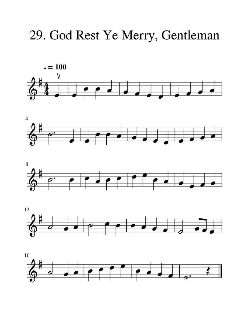 God rest ye merry Gentleman - Anony Sheet Music for Violin (Solo ...