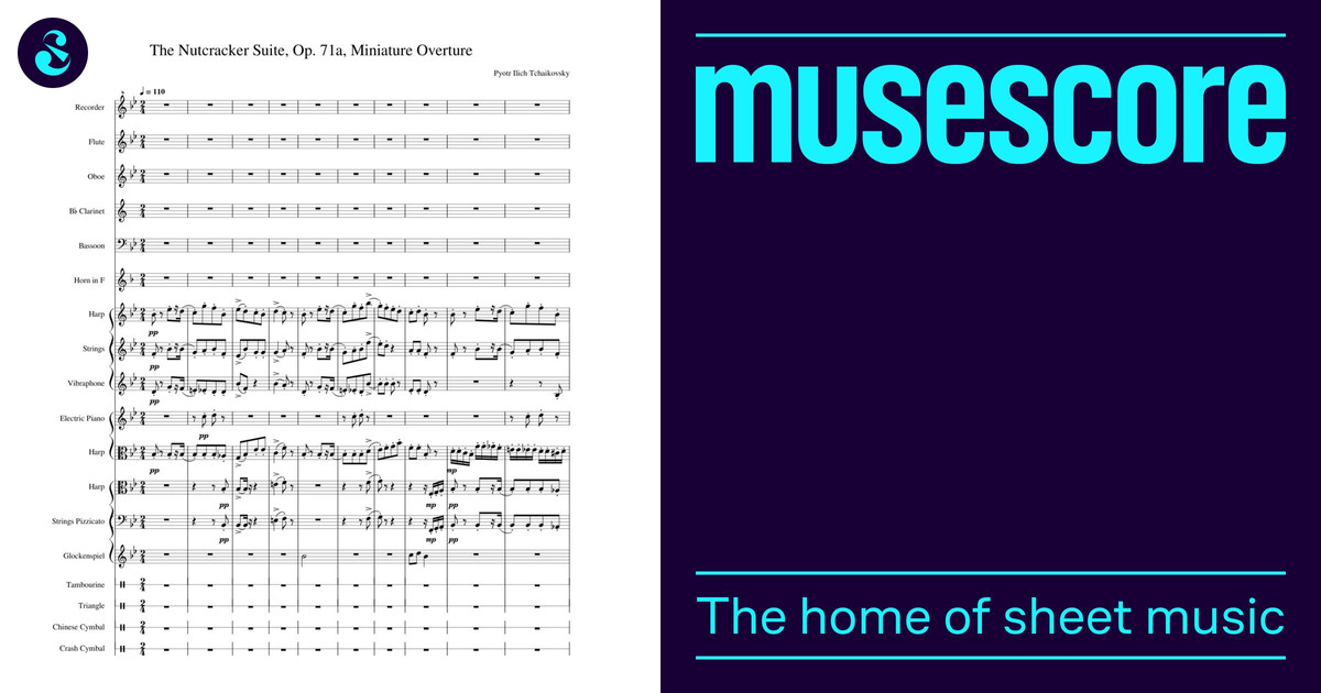 The Nutcracker Suite, Op. 71a, Miniature Overture Sheet Music for Piano ...