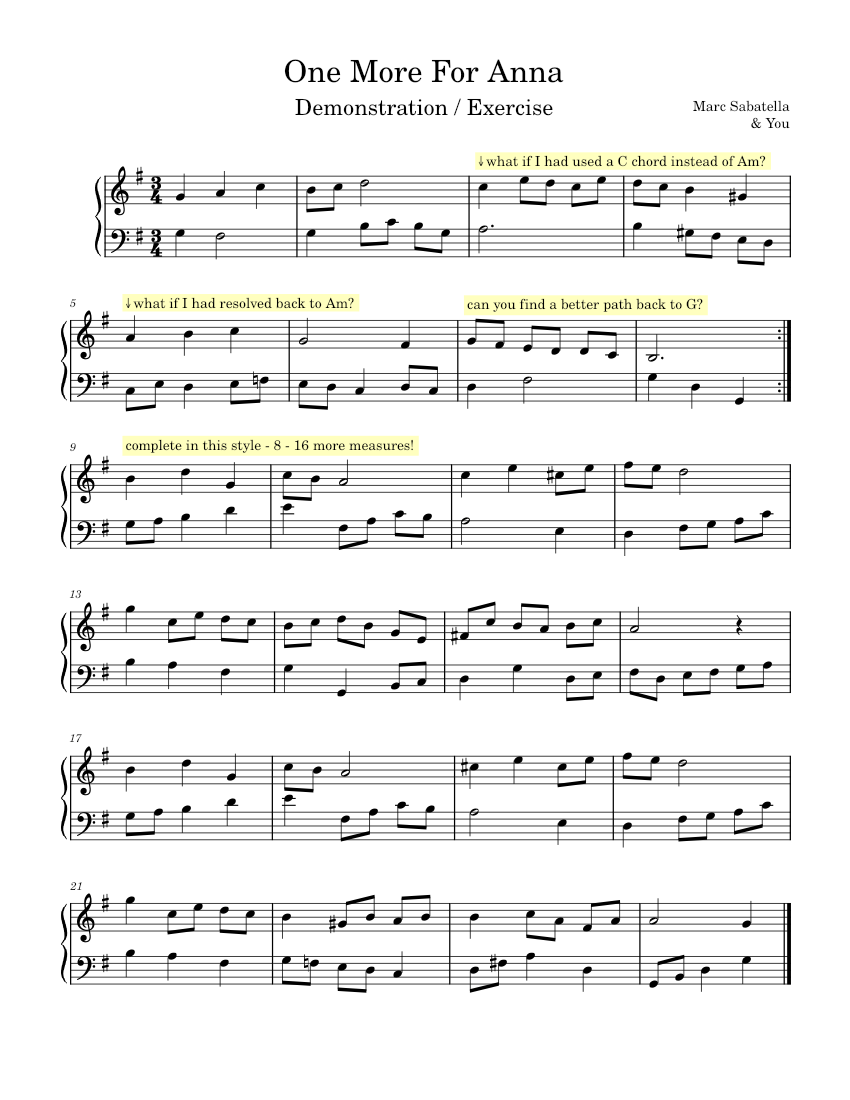 Two-part Piano Piece - 2nd Try – Hamill/Sabatella Sheet music for Piano ...