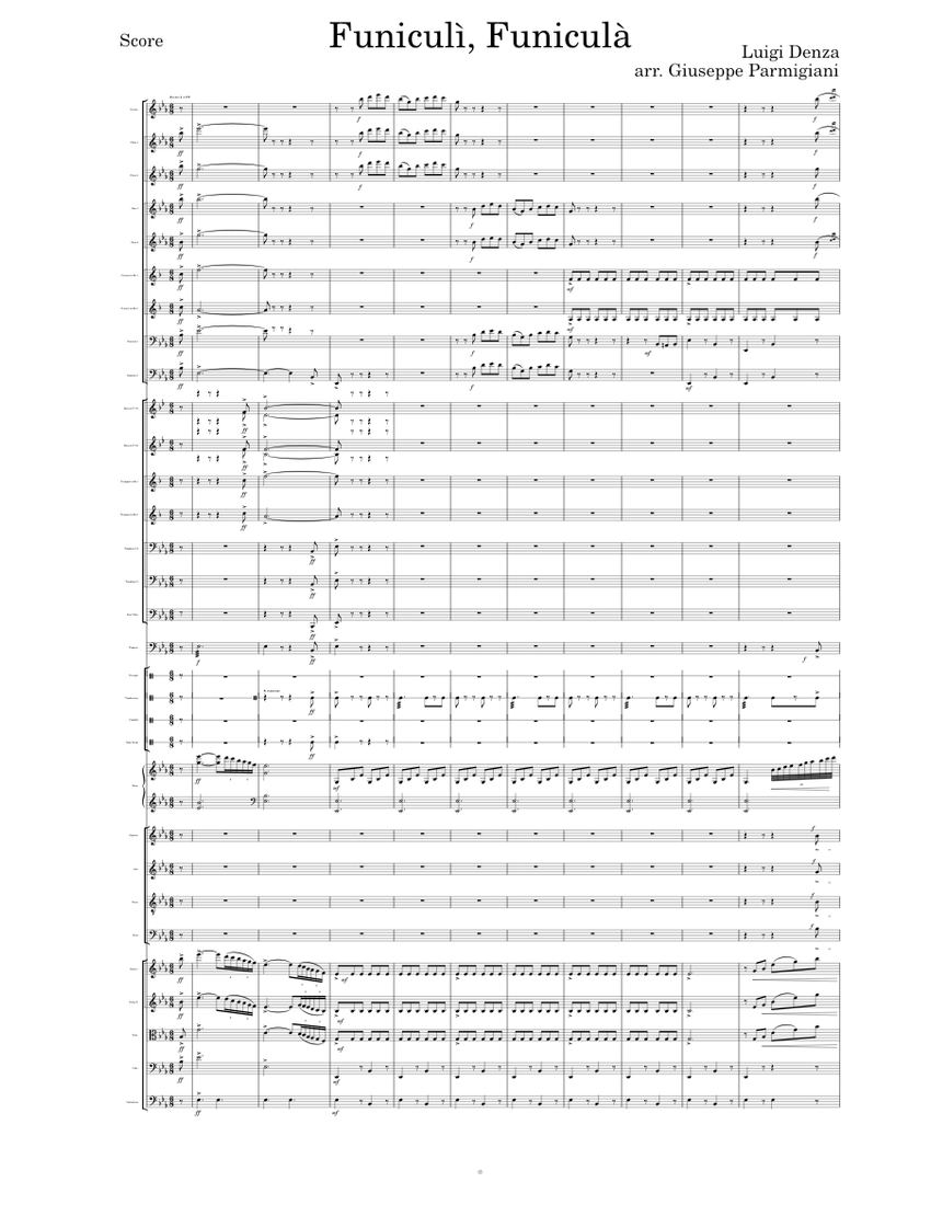 Funiculì, Funiculà (Coro & Orchestra) Sheet music for Trombone, Soprano ...