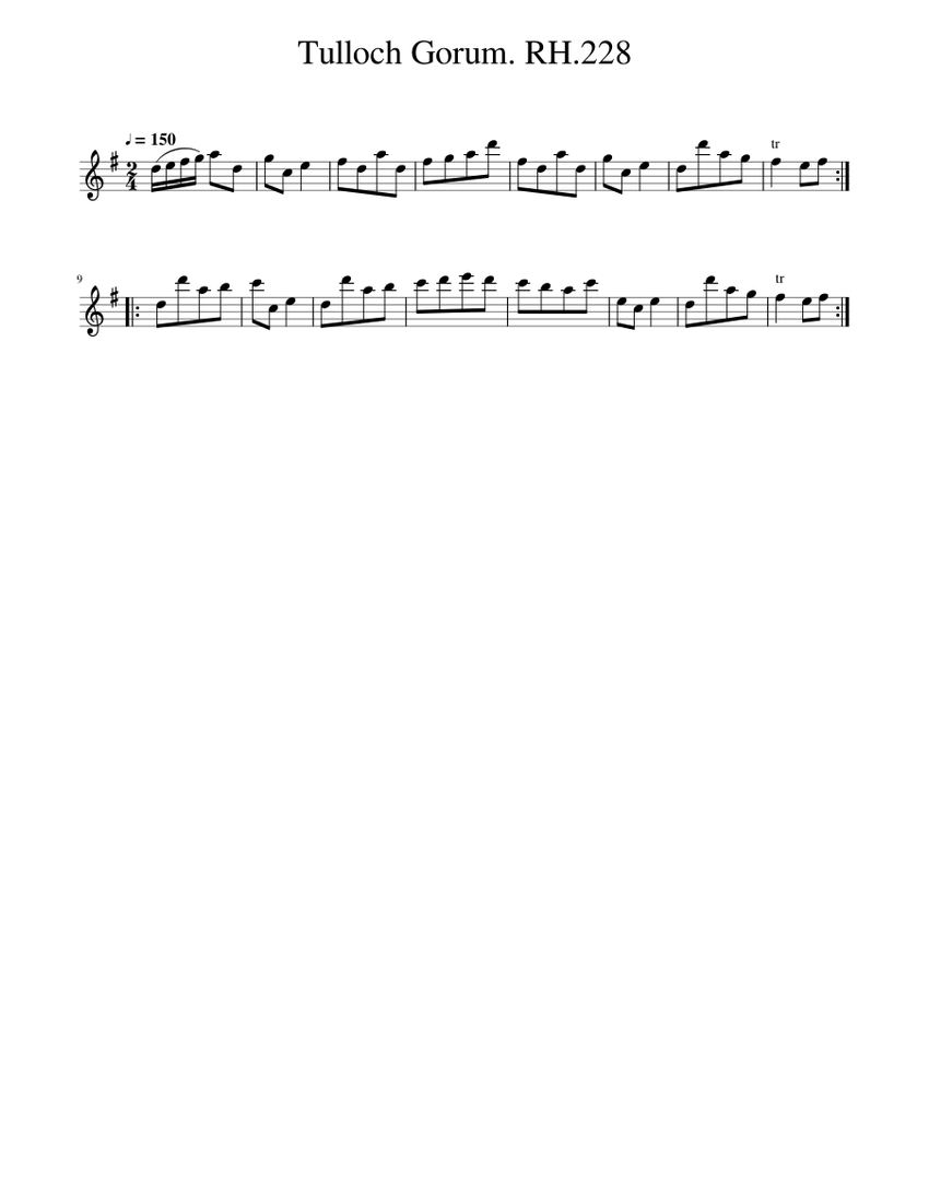 Tulloch Gorum. RH.228 Sheet music for Piano (Solo) Easy | Musescore.com