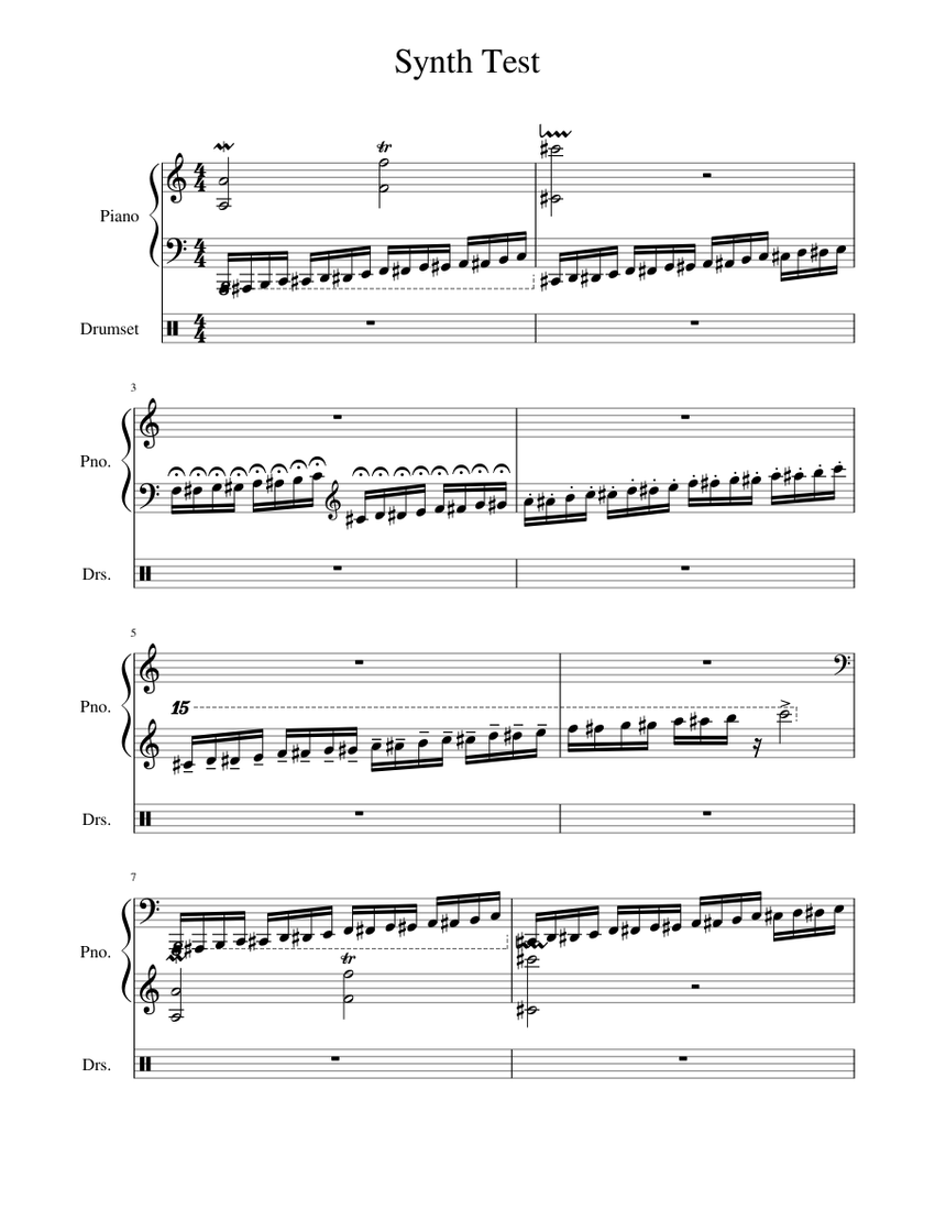 Synth Sheet music for Piano, Drum group (Mixed Duet) | Musescore.com