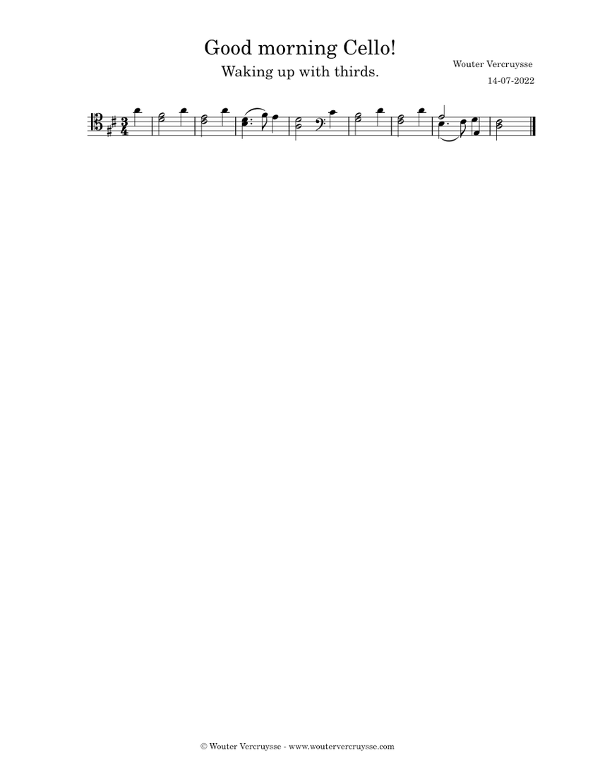 Good morning Cello! Sheet music for Cello (Solo) | Musescore.com
