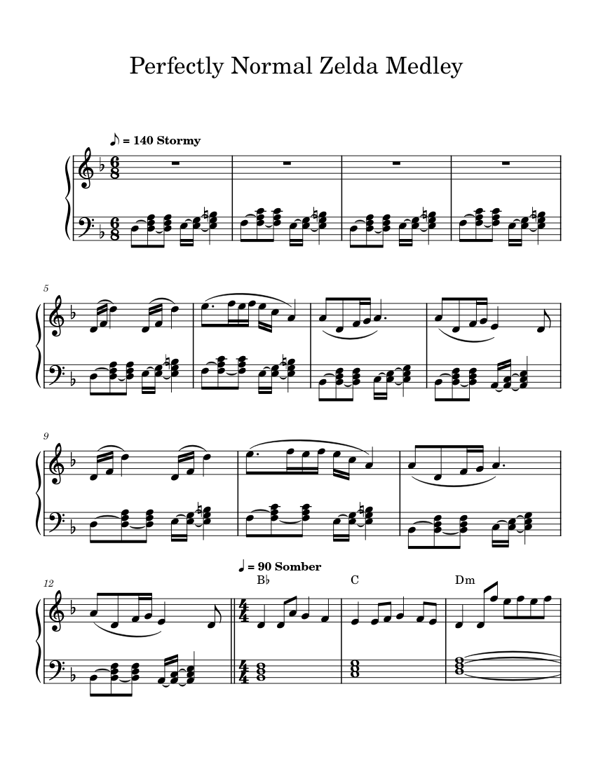 Perfectly Normal Zelda Medley Sheet music for Piano (Solo) | Musescore.com
