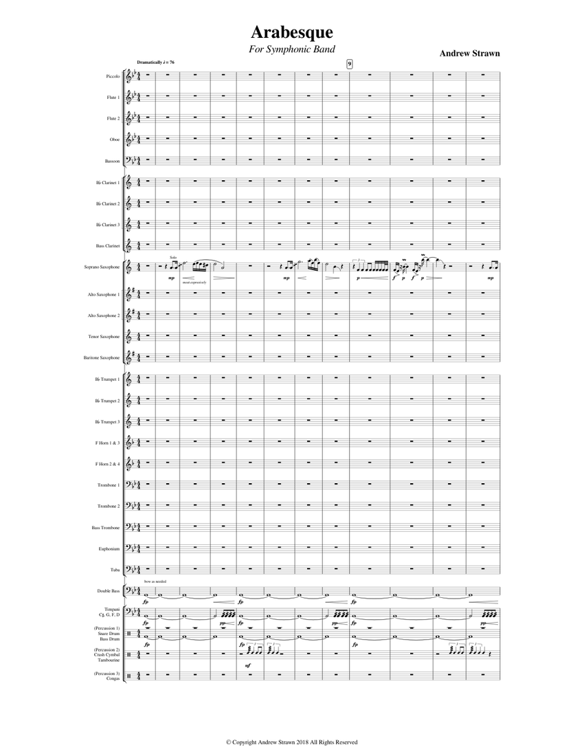 Arabesque Sheet Music for Trombone, Euphonium, Tuba, Trombone bass & more instruments (Concert ...