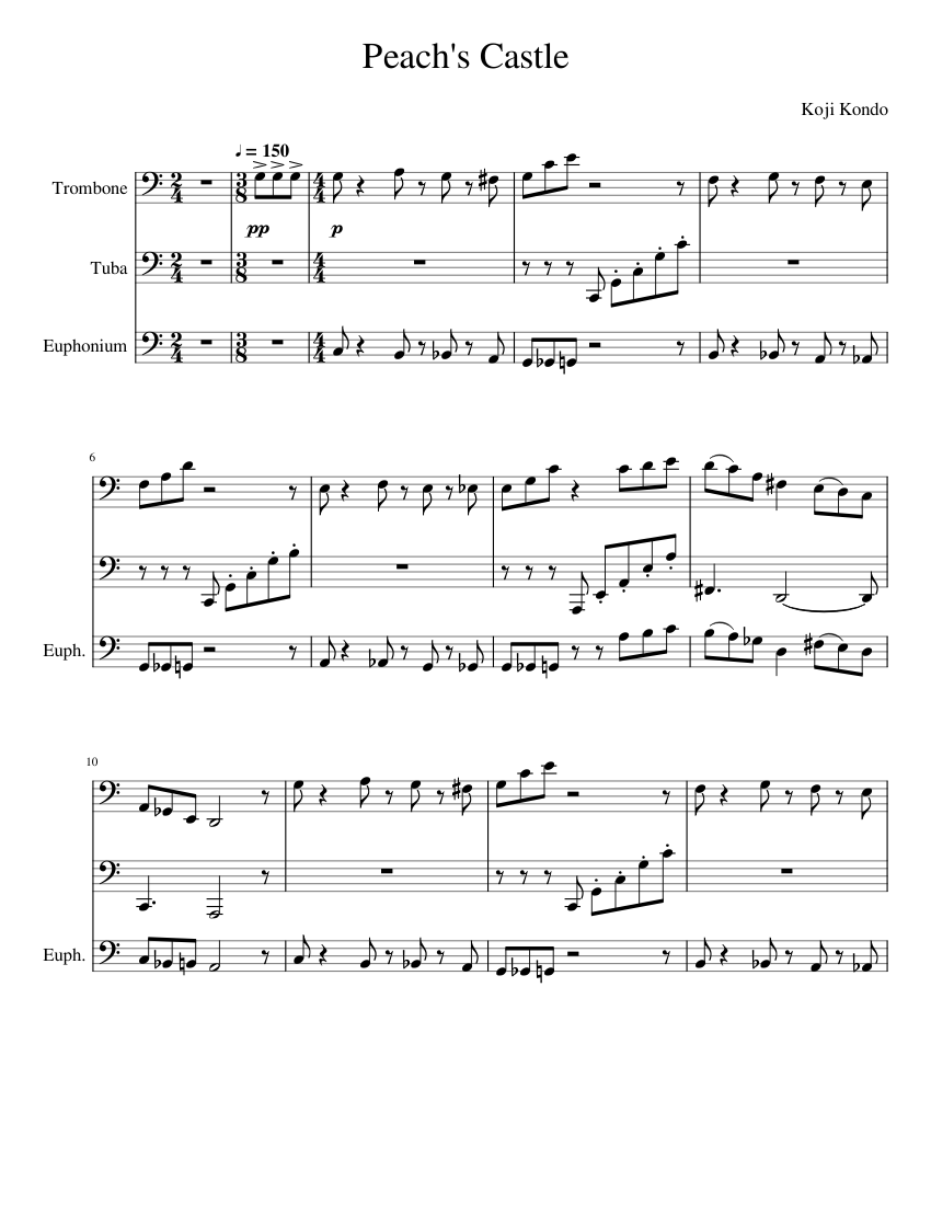 Peach's_Castle Sheet music for Trombone, Euphonium, Tuba (Brass Trio ...