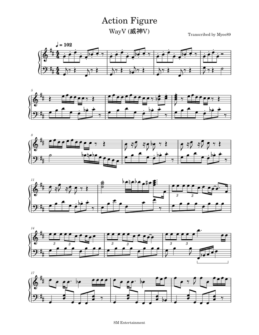 WayV (威神V) - Action Figure - piano tutorial