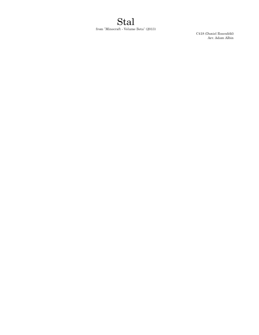 Stal – C418 Sheet Music for Piano, Trombone, Clarinet in b-flat ...