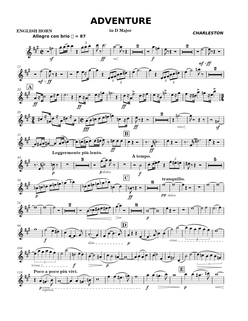 English Horn Sheet music for Oboe (Solo) | Musescore.com