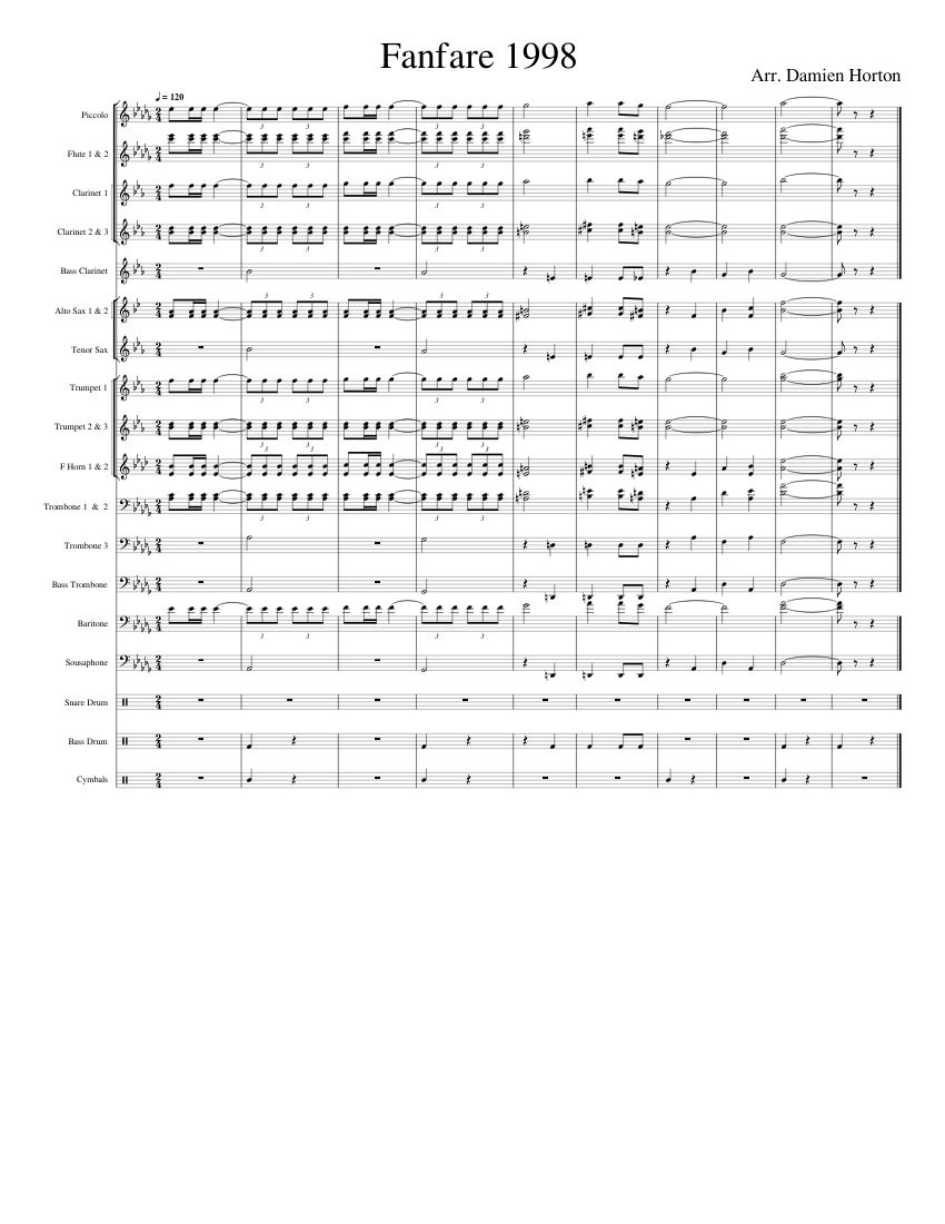 Fanfare 1998 - piano tutorial