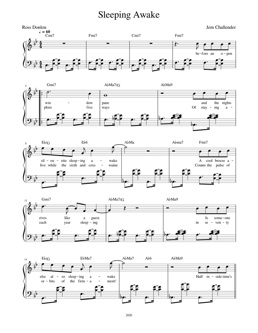 Sleeping Awake Sheet music for Piano (Solo) Easy | Musescore.com